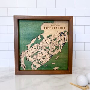 Union League Liberty Hill Golf Course Map Layered Wood Golf Course ...