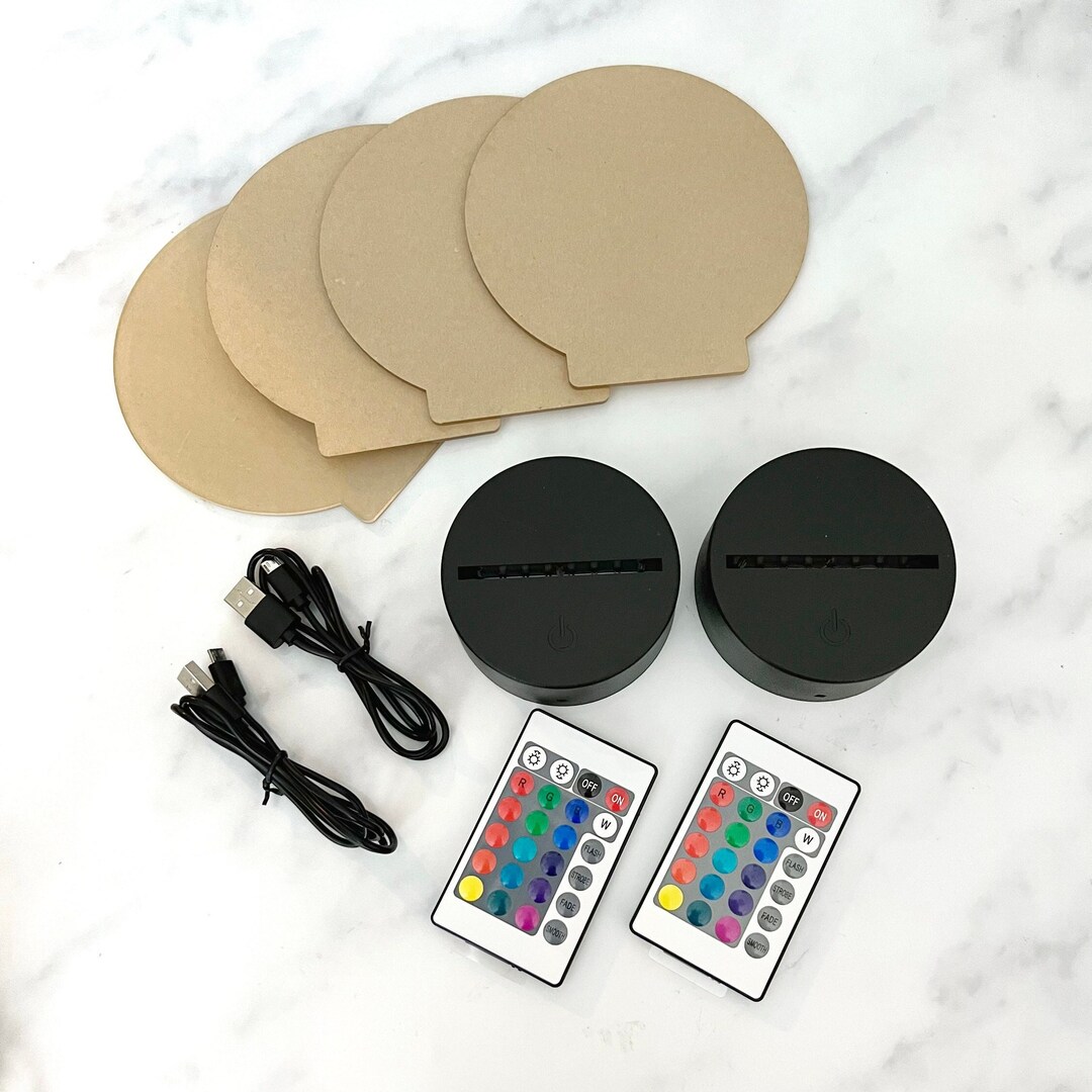LED Light Base Kit Acrylic Light Base Color Changing Night Light Base ...