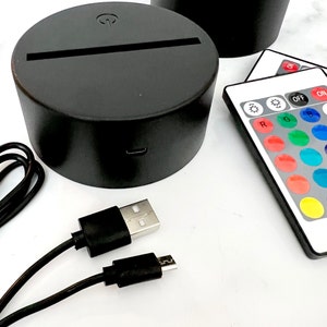 LED Light Base Kit Acrylic Light Base Color Changing Night Light Base ...