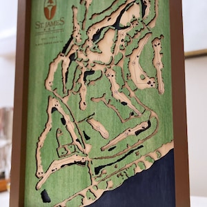 St James Bay Golf Club Golf Course Map Layered Wood Golf - Etsy