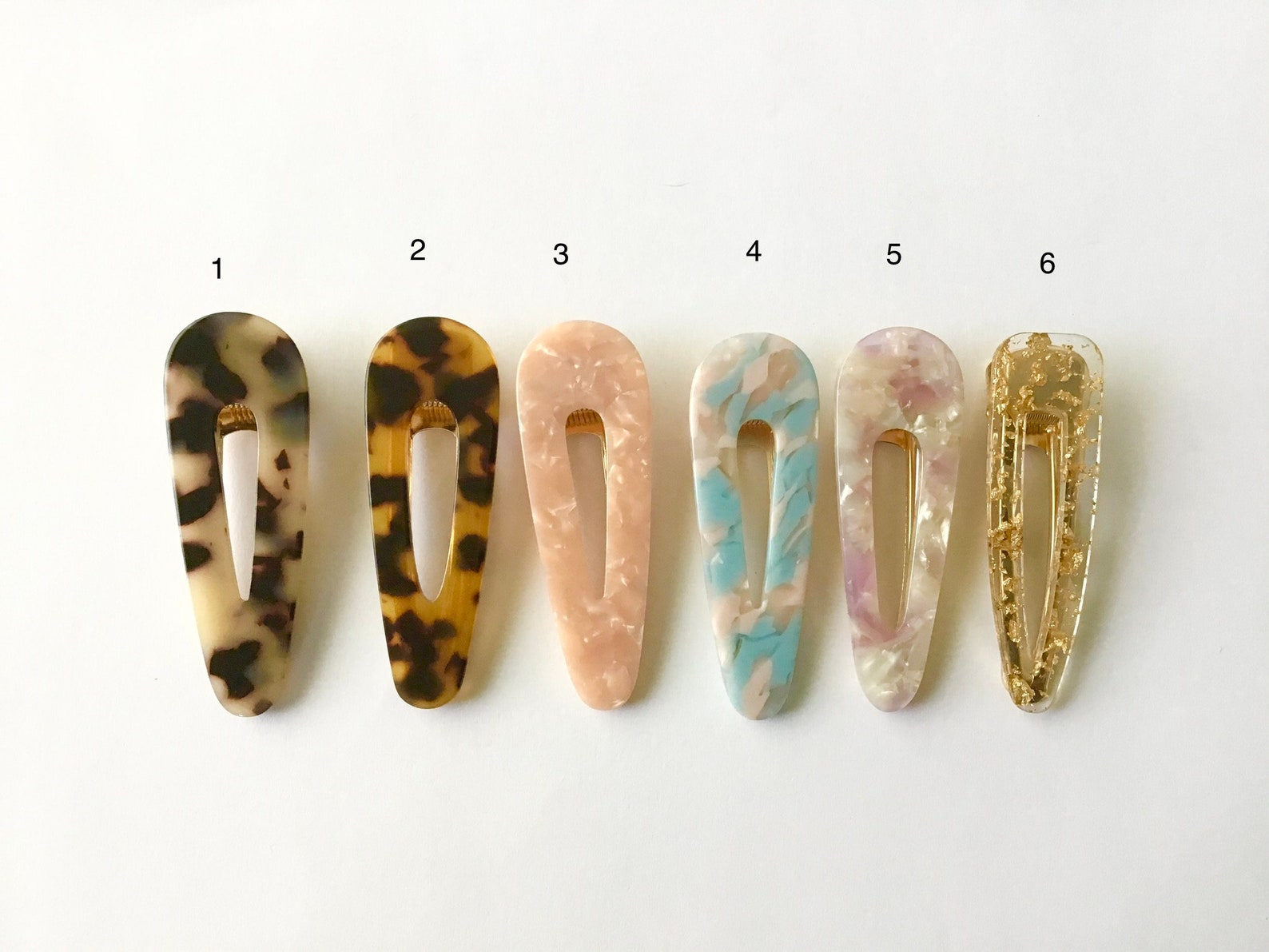 Teardrop Hair Clips / Acetate Hair Clips / Cellulose Hair - Etsy