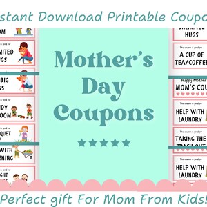 Mother's Day Coupons - Heartfelt Gestures From Kids! Thoughtful Gifts ...