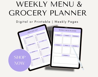 Printable Weekly Menu and Grocery Planner - Stay Organized and Simplify ...