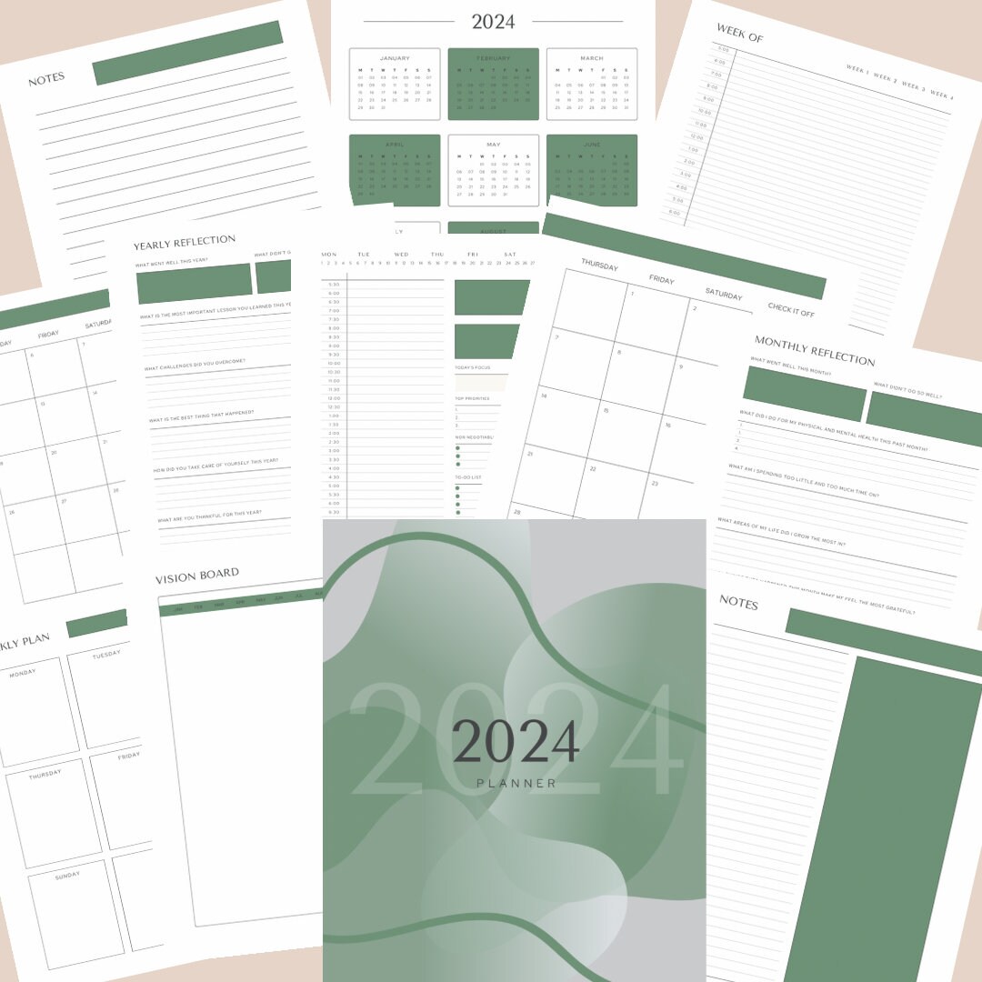 2024 Printable Daily Planner With Goal Setting, Weekly Plans, and ...