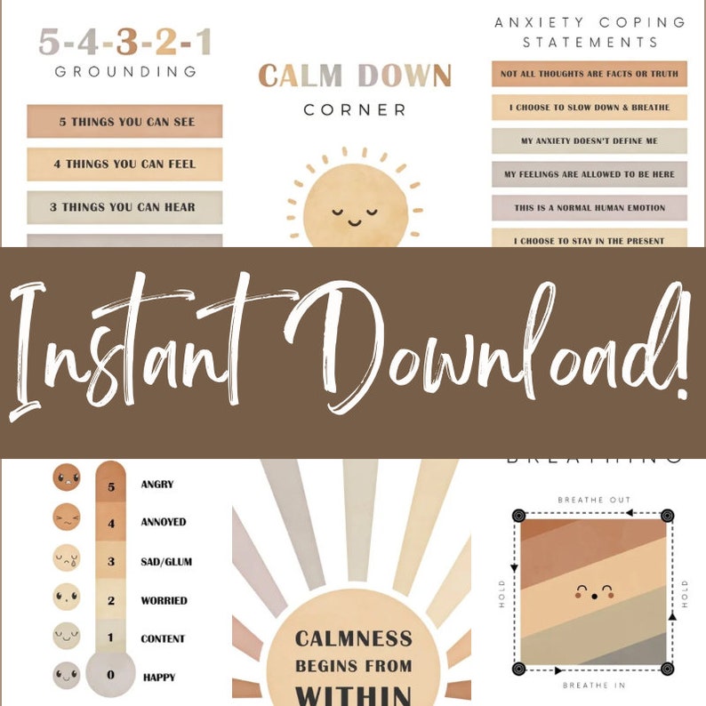 35 Calming Corner Classroom Boho Calm Down Printable Decor Wall Art ...