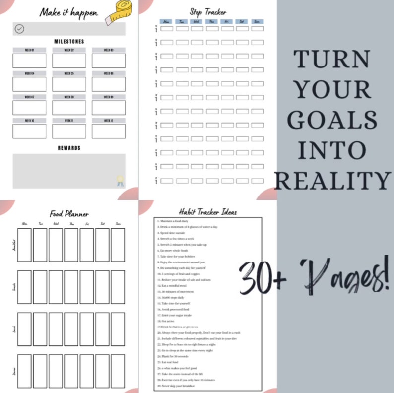 12-week Weight Loss Planner - Printable Tracker for Fitness Success - Etsy