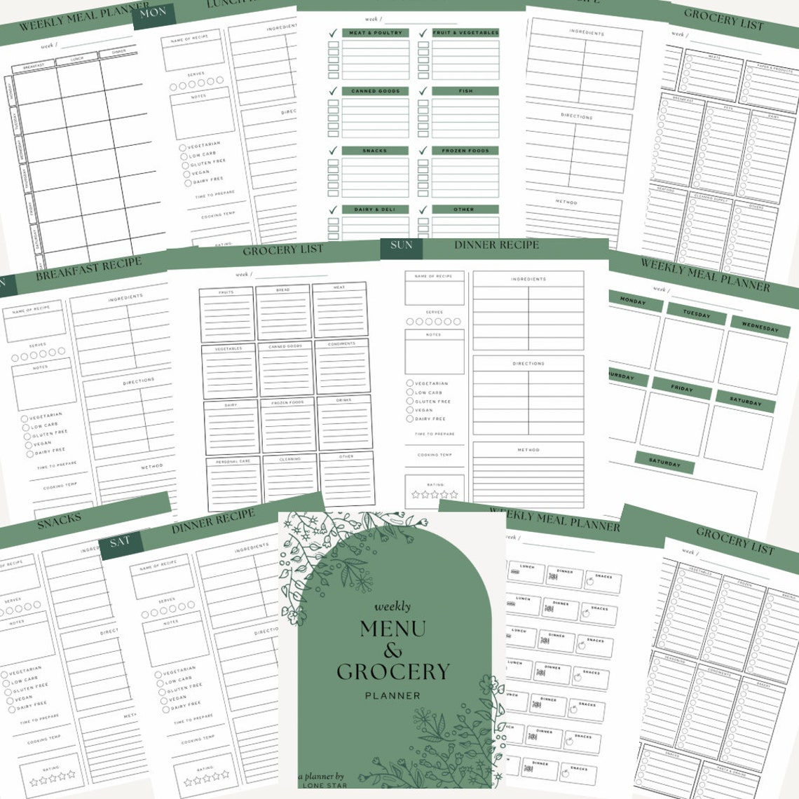 Printable Weekly Menu and Grocery Planner - Stay Organized and Simplify ...