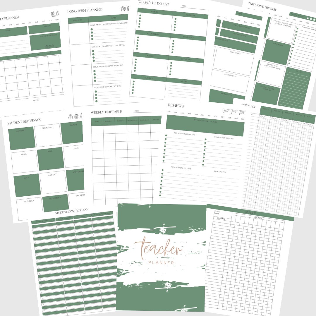 Ultimate Teacher Planner - Grade Tracker, Lesson Plans, and More! - Etsy