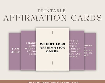Printable Weight Loss Affirmation Cards - Stay Motivated on Your ...