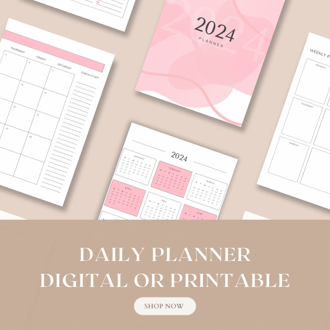 2024 Printable Daily Planner With Goal Setting, Weekly Plans, and ...