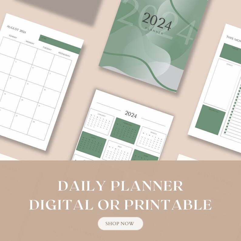 2024 Printable Daily Planner With Goal Setting, Weekly Plans, and ...