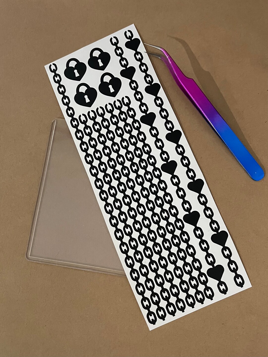 Locks Chains and Hearts Decal Sheet - Etsy