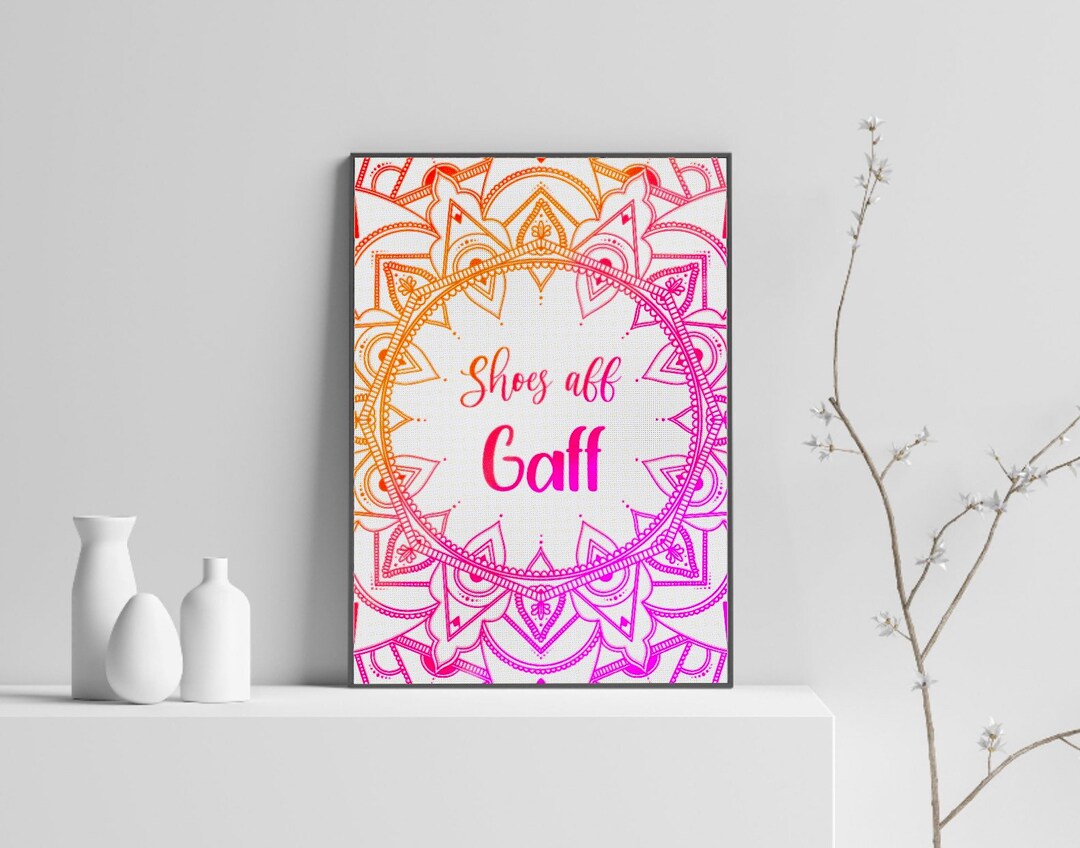 Shoe Aff Gaff Print Sign Art Mandala - Etsy