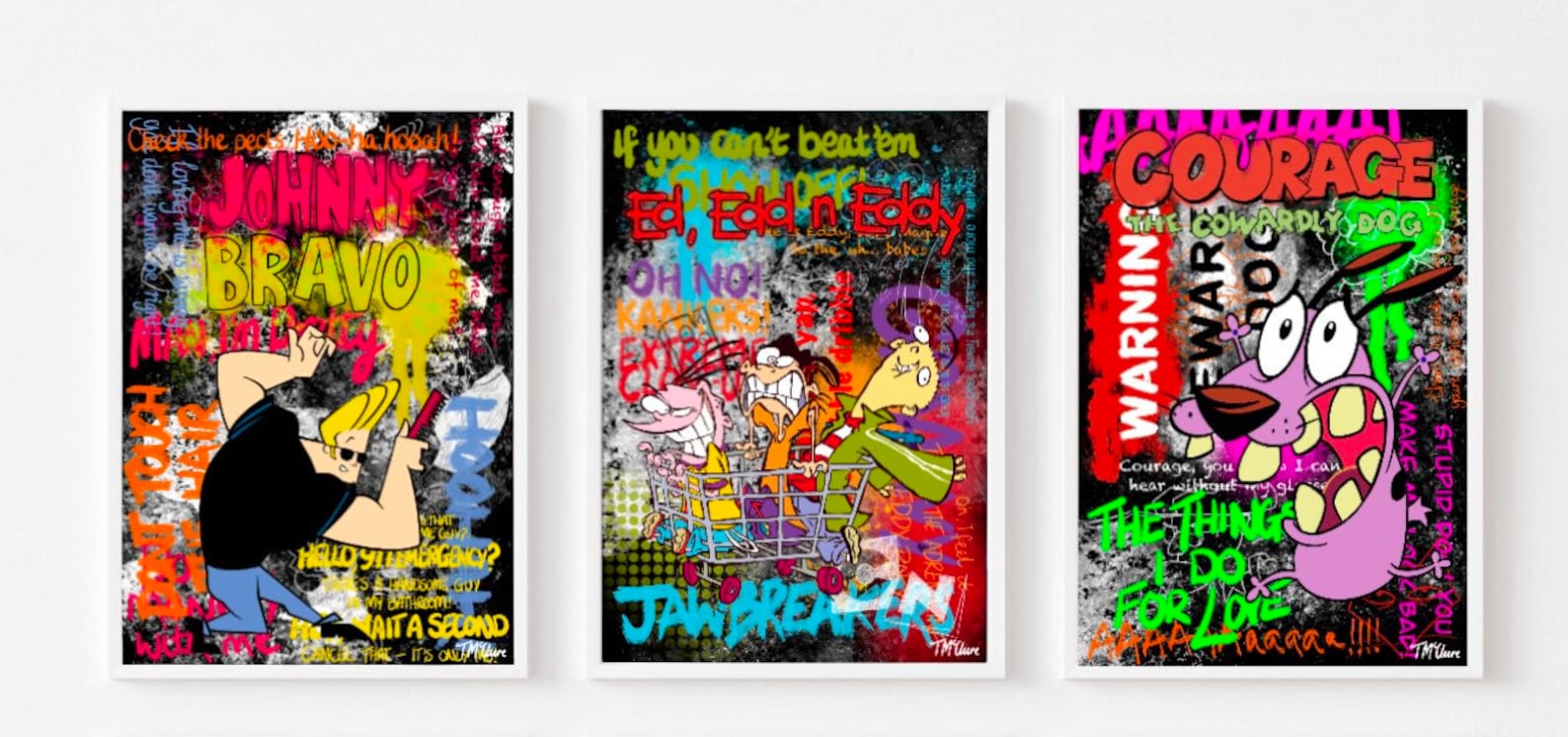Cartoon Network Graffiti Art Print, Ed, Edd, & Eddy, Courage the ...