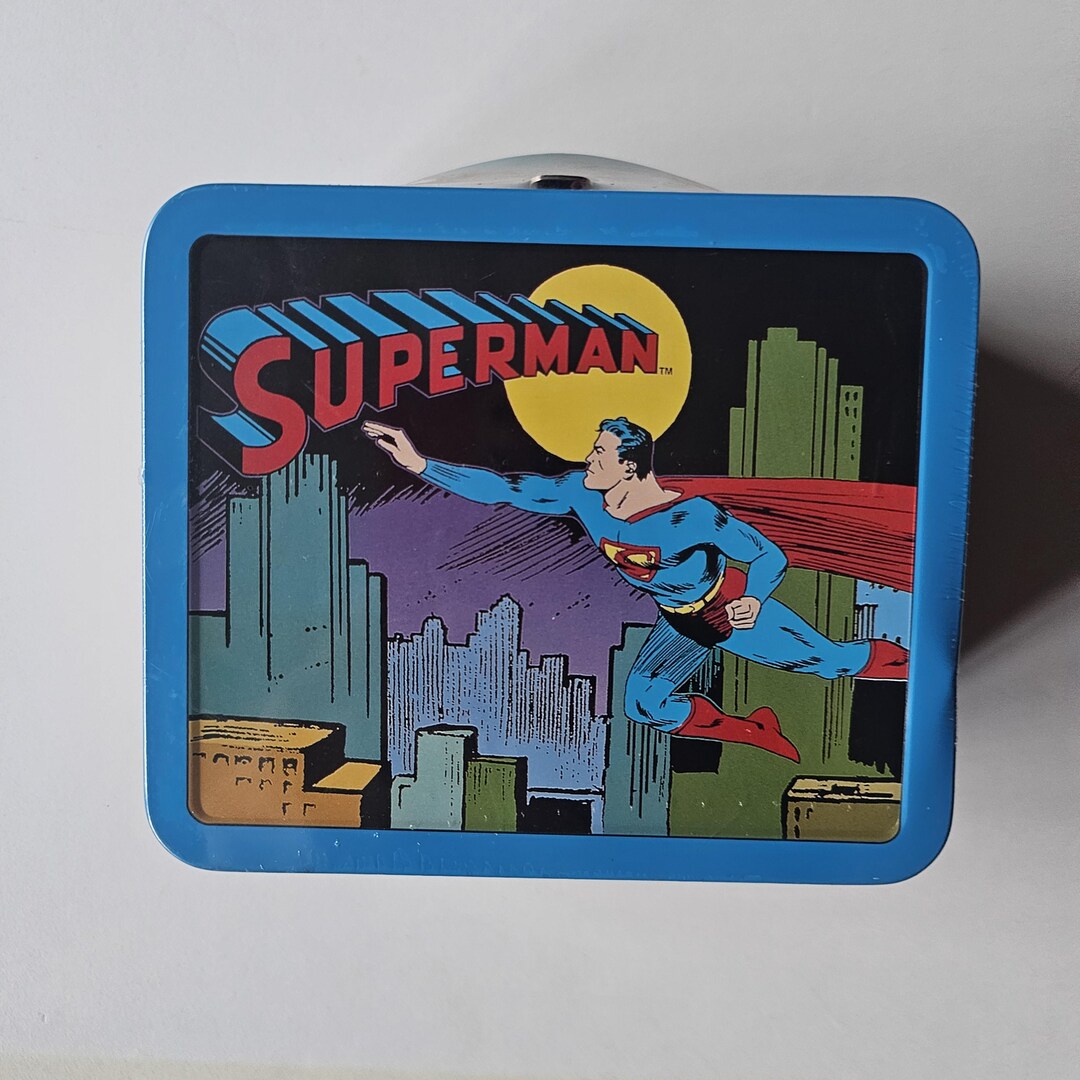 Superman Hallmark School Days Tin Lunch Box New Sealed 1998 Man of ...