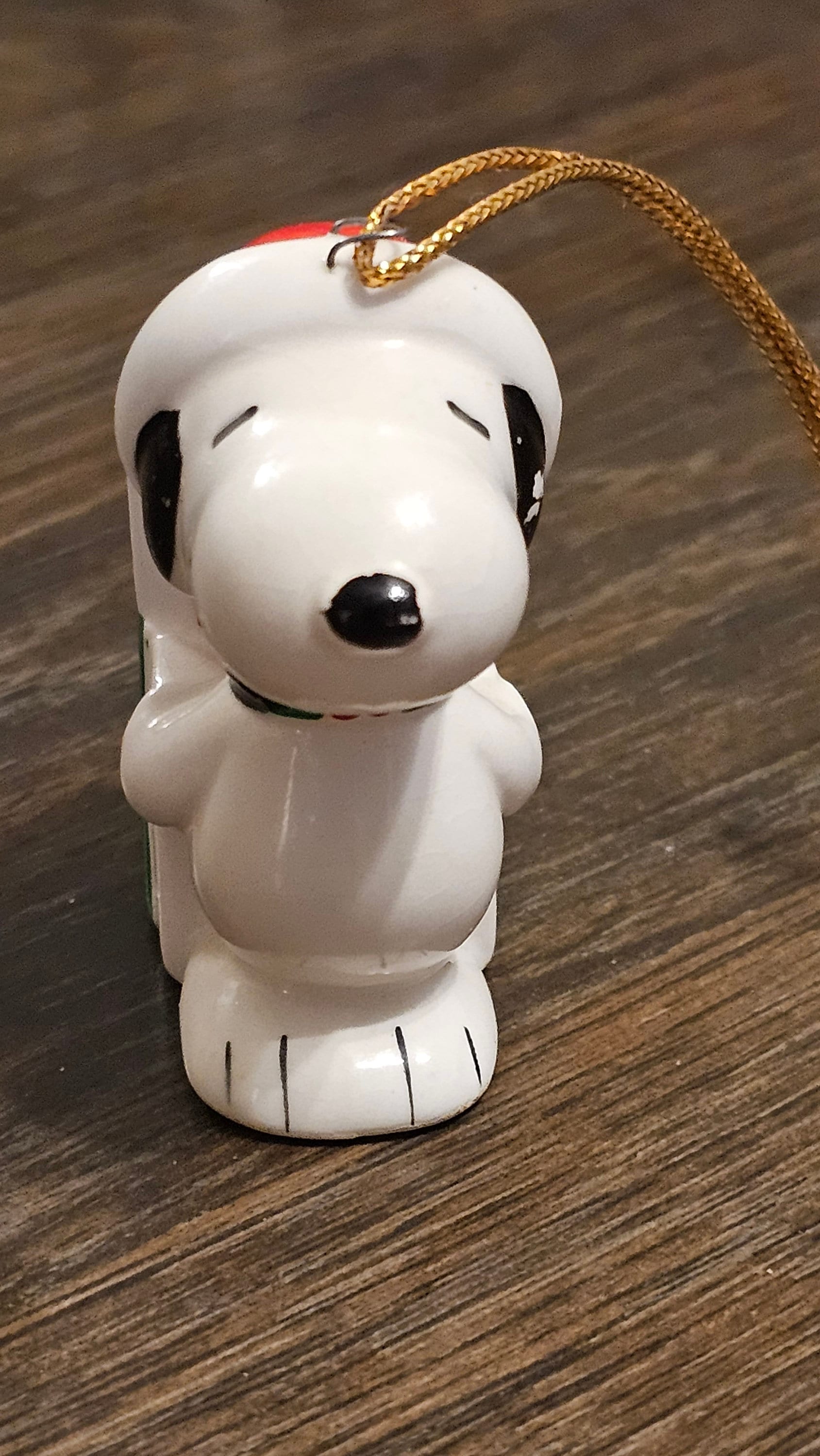 Vintage Christmas Snoopy Ceramic Ornament - Etsy