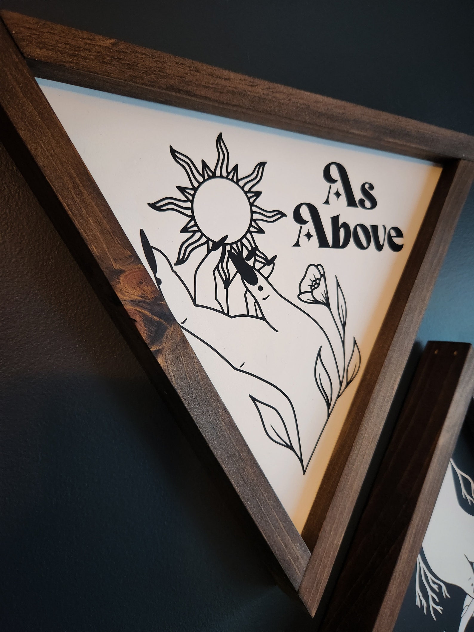 As Above so Below Wood Sign Set / Wiccan Wall Art / Bohemian - Etsy