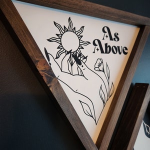 As Above so Below Wood Sign Set / Wiccan Wall Art / Bohemian Wall Decor ...