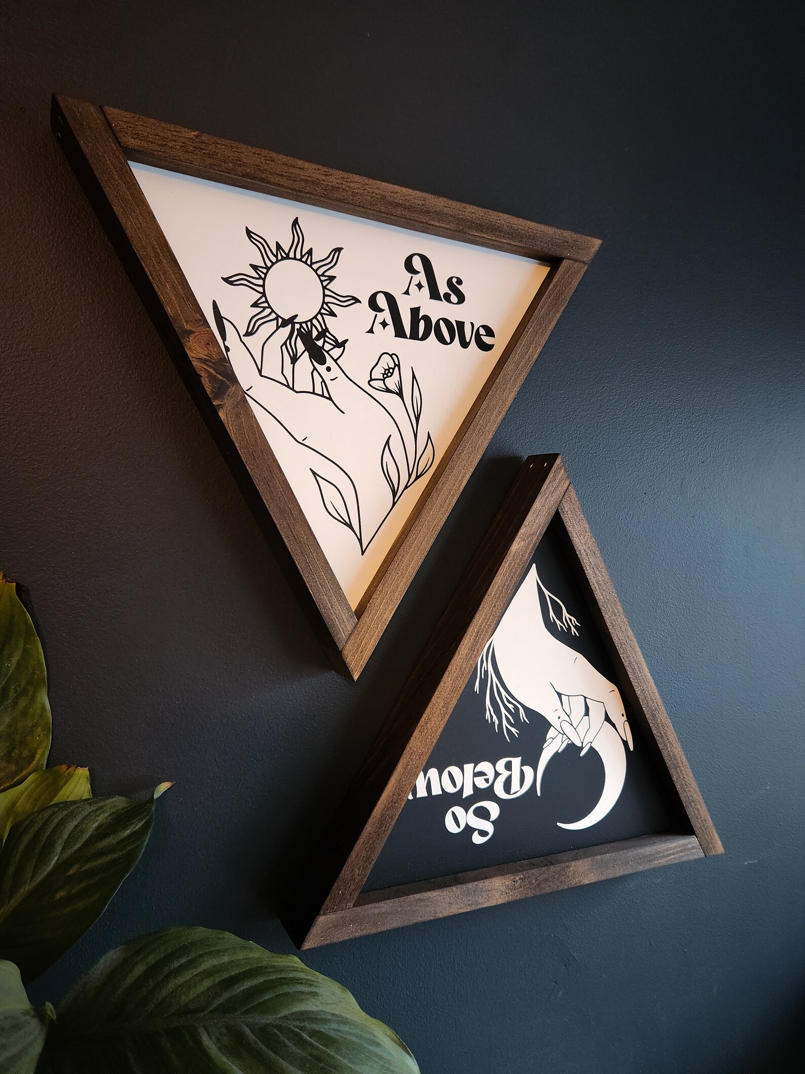 As Above so Below Wood Sign Set / Wiccan Wall Art / Bohemian - Etsy