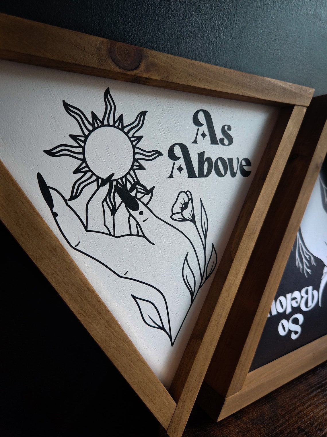 As Above so Below Wood Sign Set / Wiccan Wall Art / Bohemian - Etsy