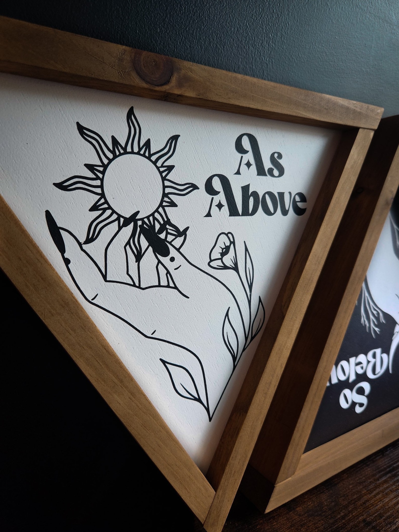 As Above so Below Wood Sign Set / Wiccan Wall Art / Bohemian - Etsy