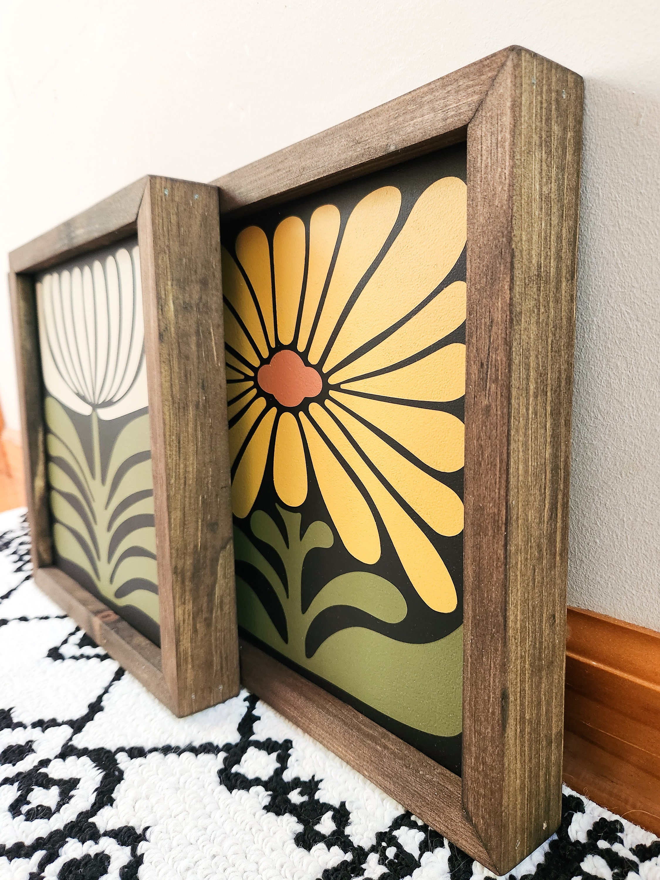 Groovy Floral Wood Sign / Retro Flower Sign Set / Wall Art / 70s Decor ...
