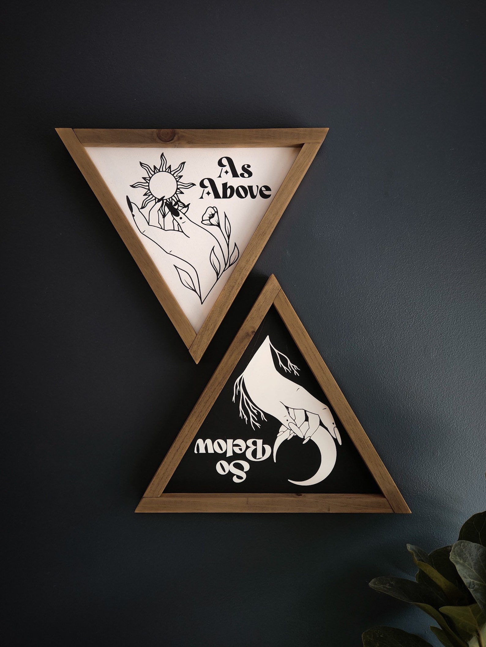 As Above so Below Wood Sign Set / Wiccan Wall Art / Bohemian - Etsy