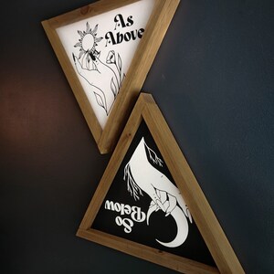 As Above so Below Wood Sign Set / Wiccan Wall Art / Bohemian - Etsy