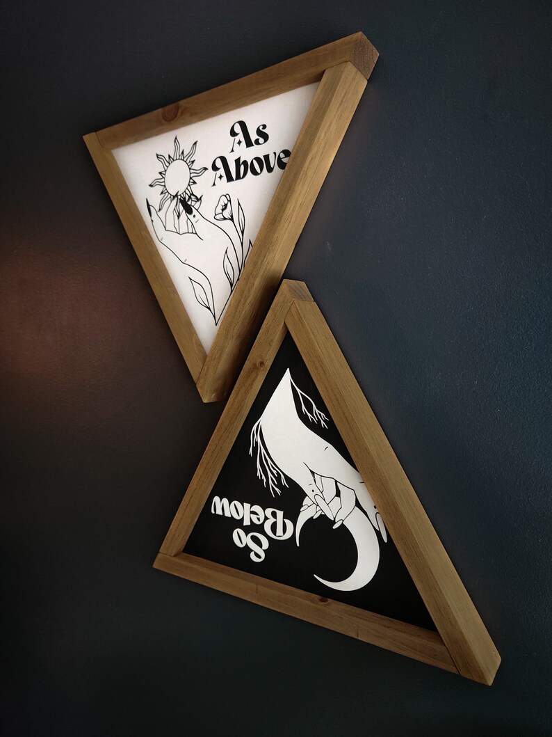 As Above so Below Wood Sign Set / Wiccan Wall Art / Bohemian - Etsy