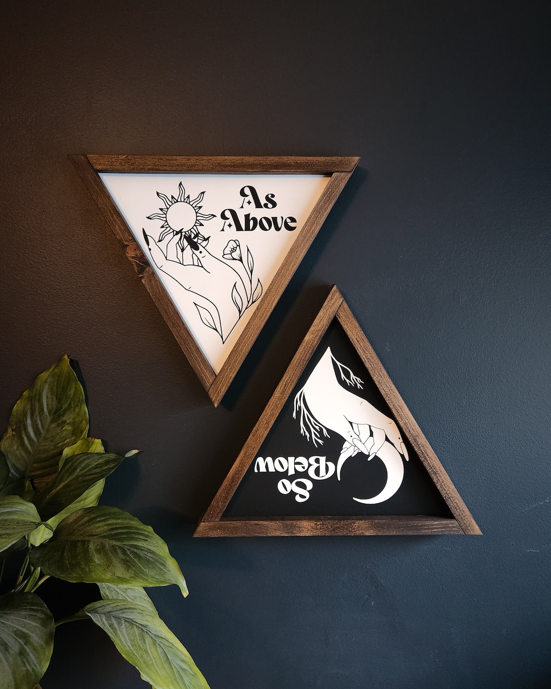 As Above so Below Wood Sign Set / Wiccan Wall Art / Bohemian Wall Decor ...
