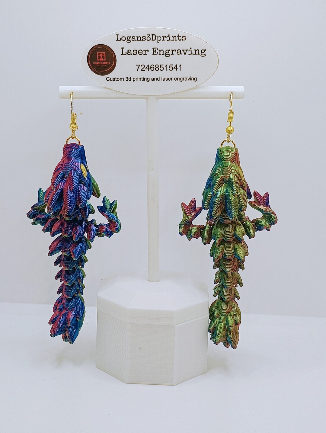 Baby Dragon Earrings / 3d Printed / Custom Dragon Earrings / Cinderwing ...