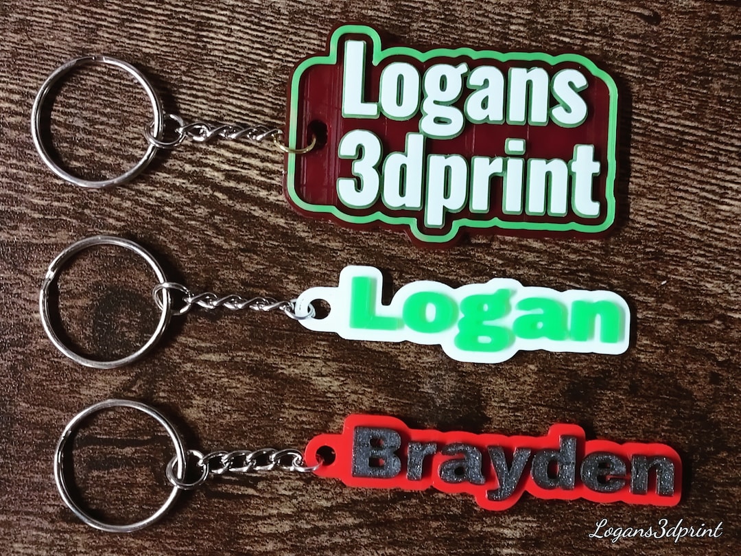 Personalized Name Keychain 3D Printed Nametag Luggage Tag Two Color - Etsy