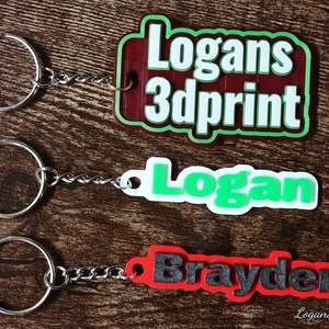 Personalized Name Keychain 3D Printed Nametag Luggage Tag Two Color - Etsy