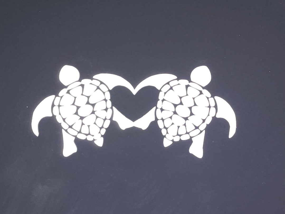 Large 6 Inch Sea Turtle Heart Love Vinyl Decal - Etsy