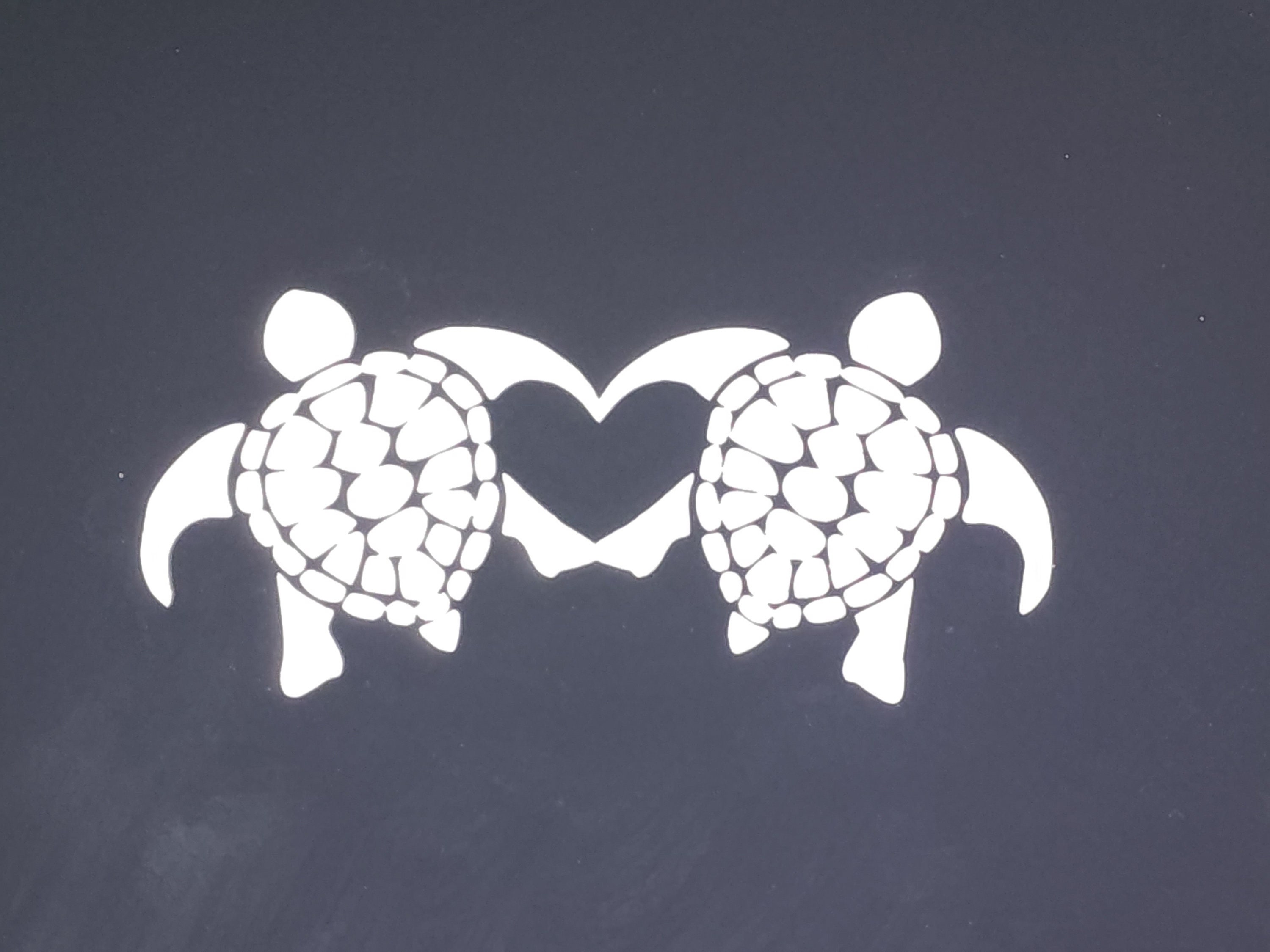 Large 6 Inch Sea Turtle Heart Love Vinyl Decal - Etsy