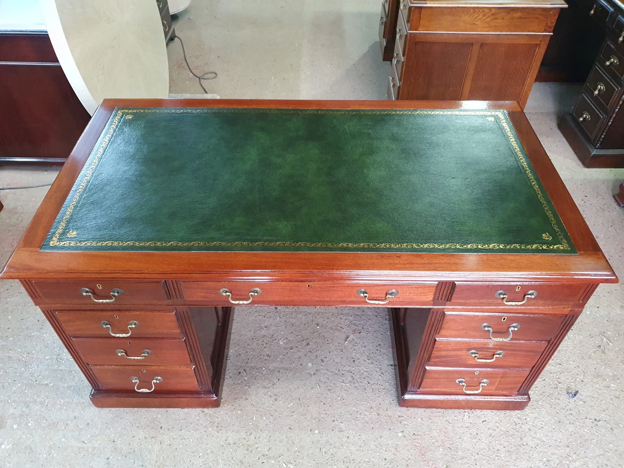 Mahogany 1920s Antique Bankers Panelled Pedestal Desk - Etsy