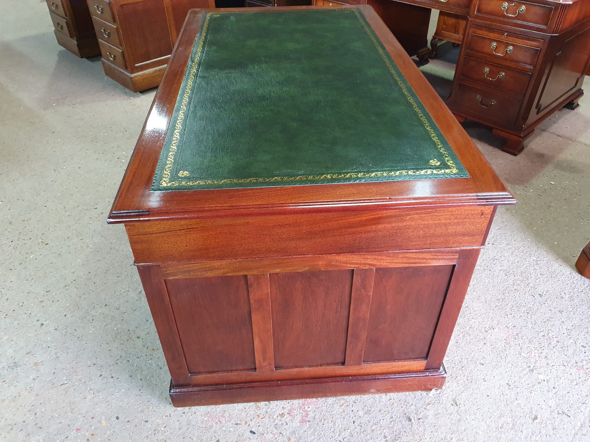 Mahogany 1920s Antique Bankers Panelled Pedestal Desk - Etsy