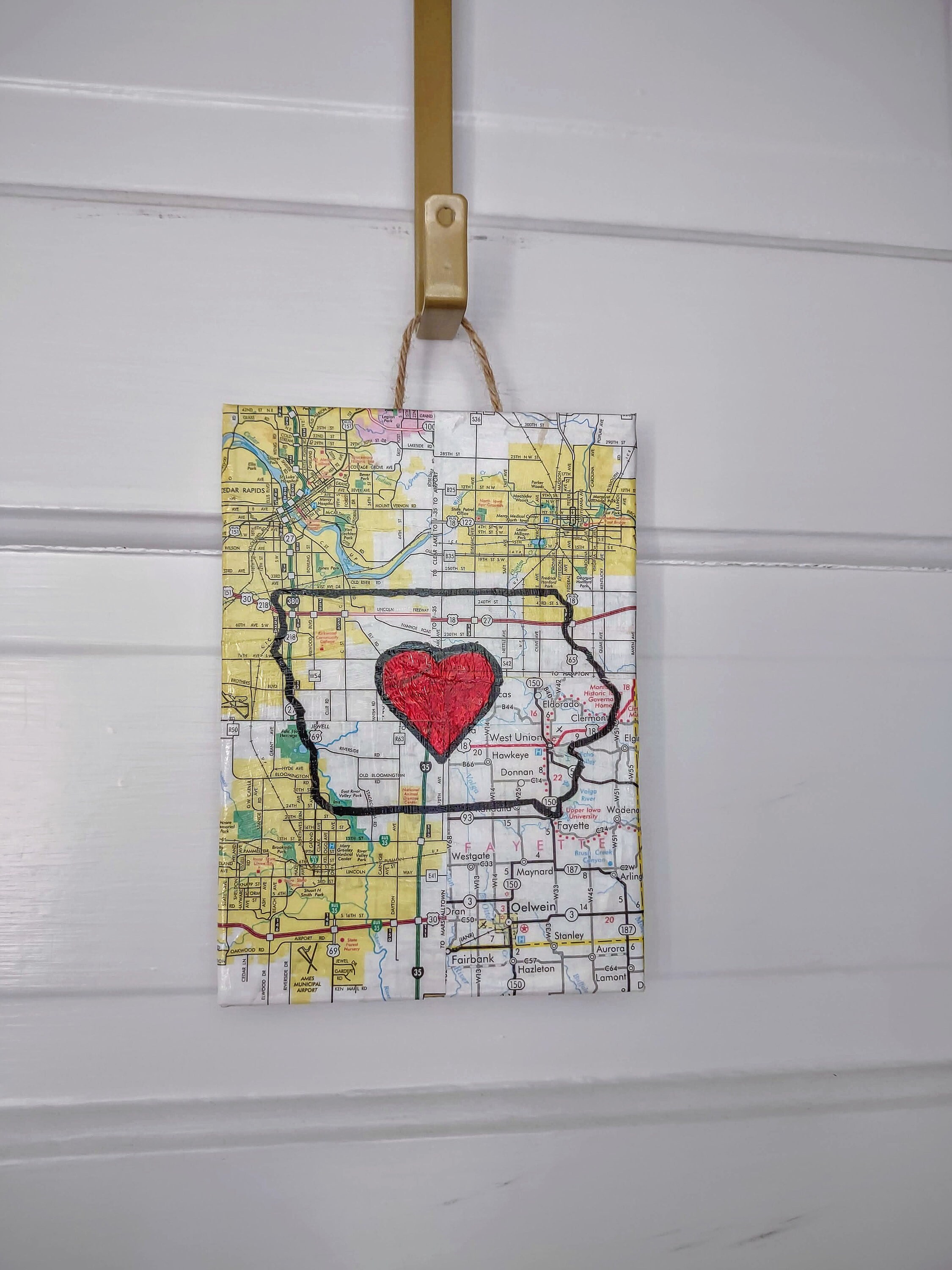 I Heart Iowa Map Decor - Etsy