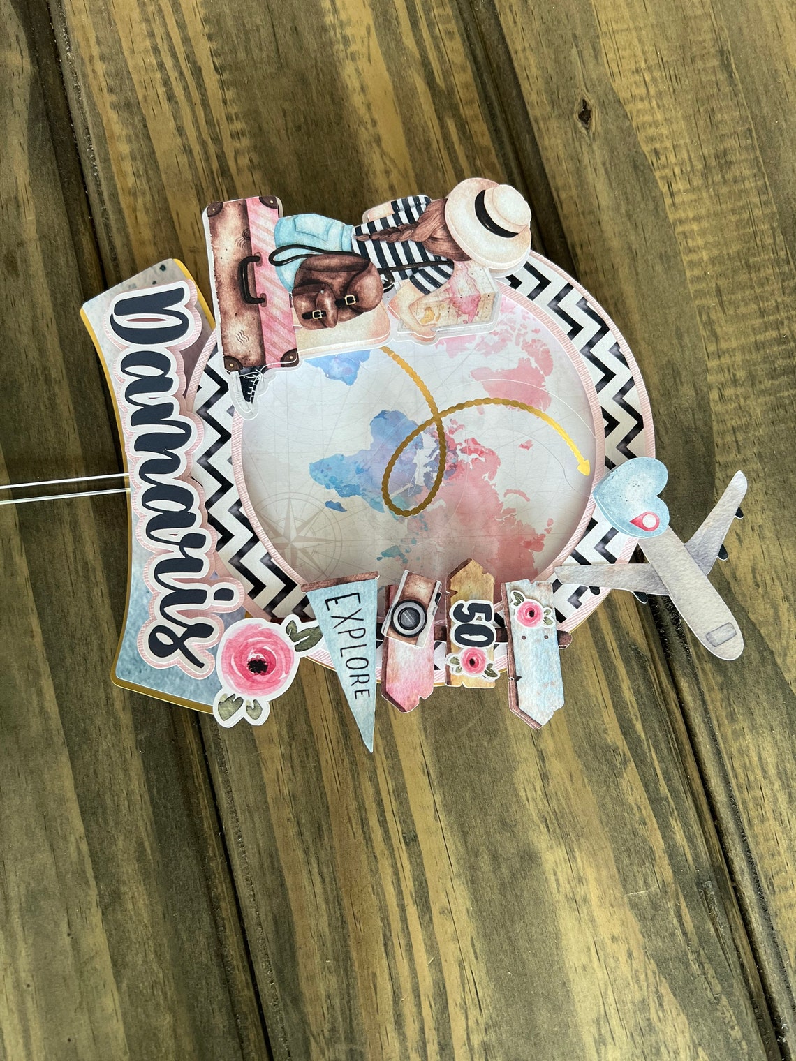 Travel Cake Topper Girl Travel Pink Travel Girls Trips Cake - Etsy