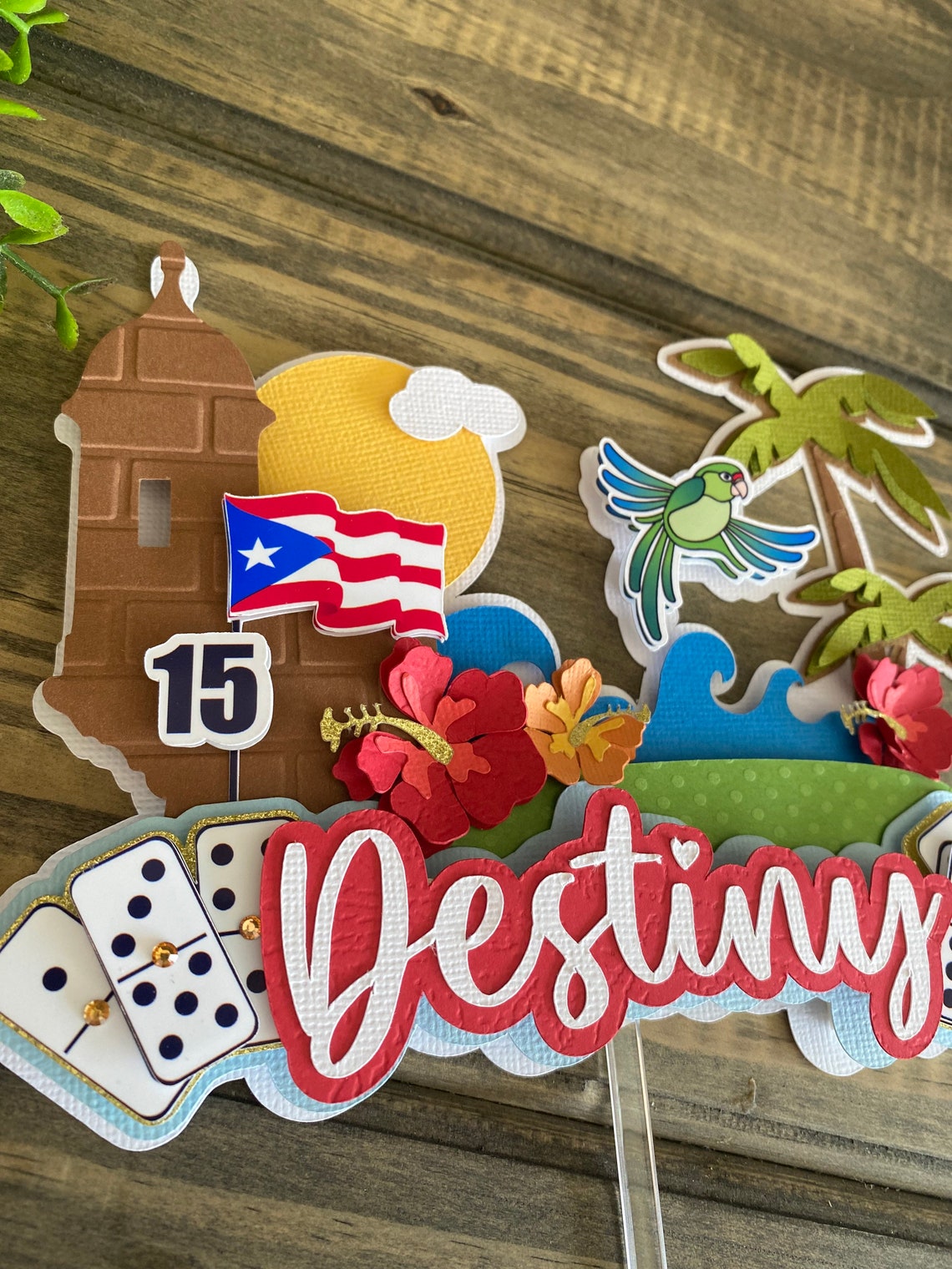 Boricua Cake Topper Cake Topper Puerto Rico Cake Topper San - Etsy España