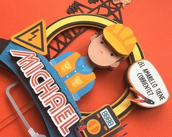 Electrician Cake Topper - Etsy