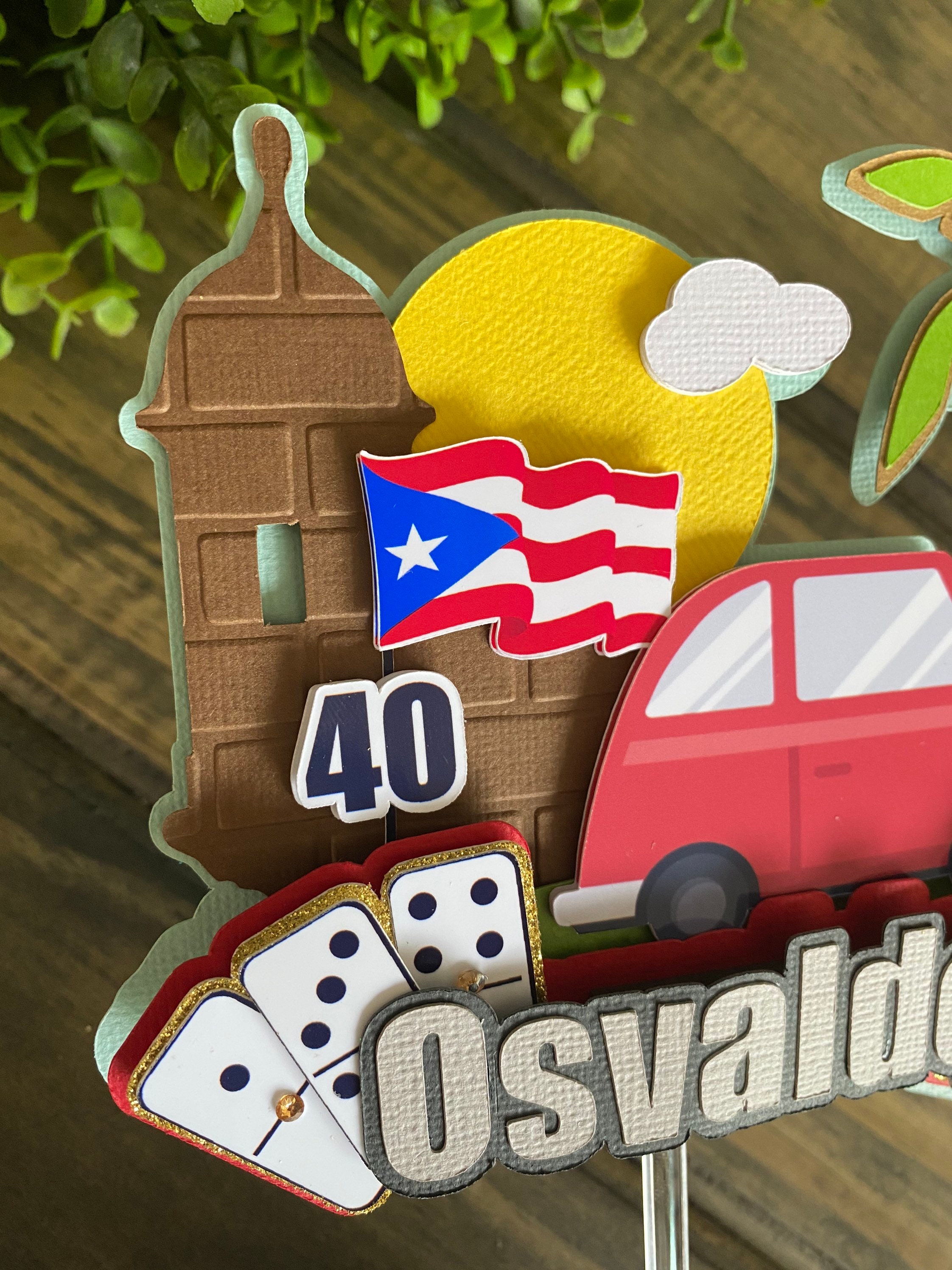 Boricua Cake Topper Cake Topper Puerto Rico Cake Topper San - Etsy España