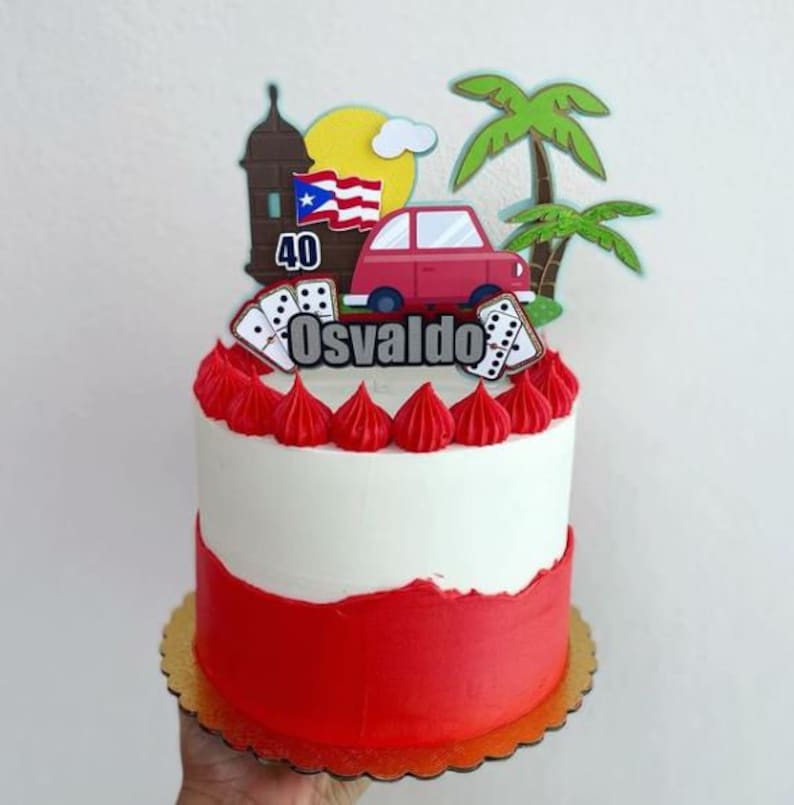 Boricua Cake Topper Cake Topper Puerto Rico Cake Topper San - Etsy