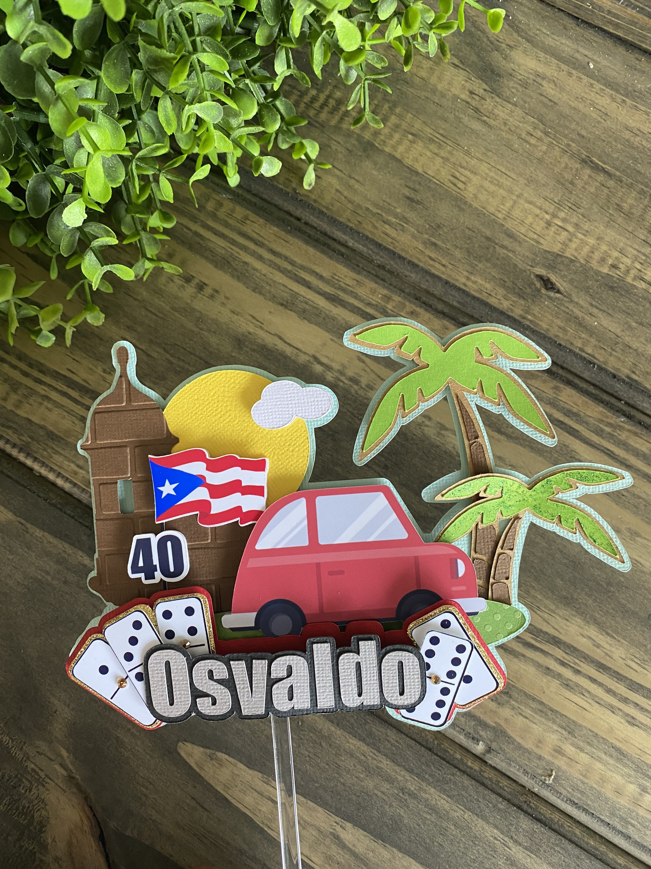 Boricua Cake Topper Cake Topper Puerto Rico Cake Topper San - Etsy España