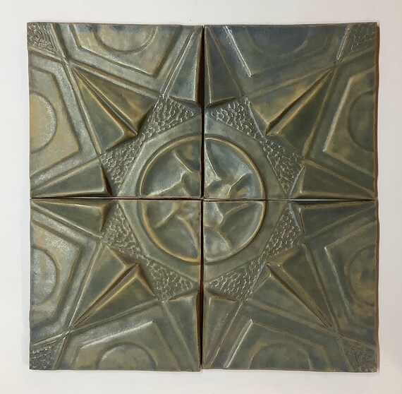 Sculpted Ceramic Tile Relief Ceramic Tile Decorative Tile - Etsy