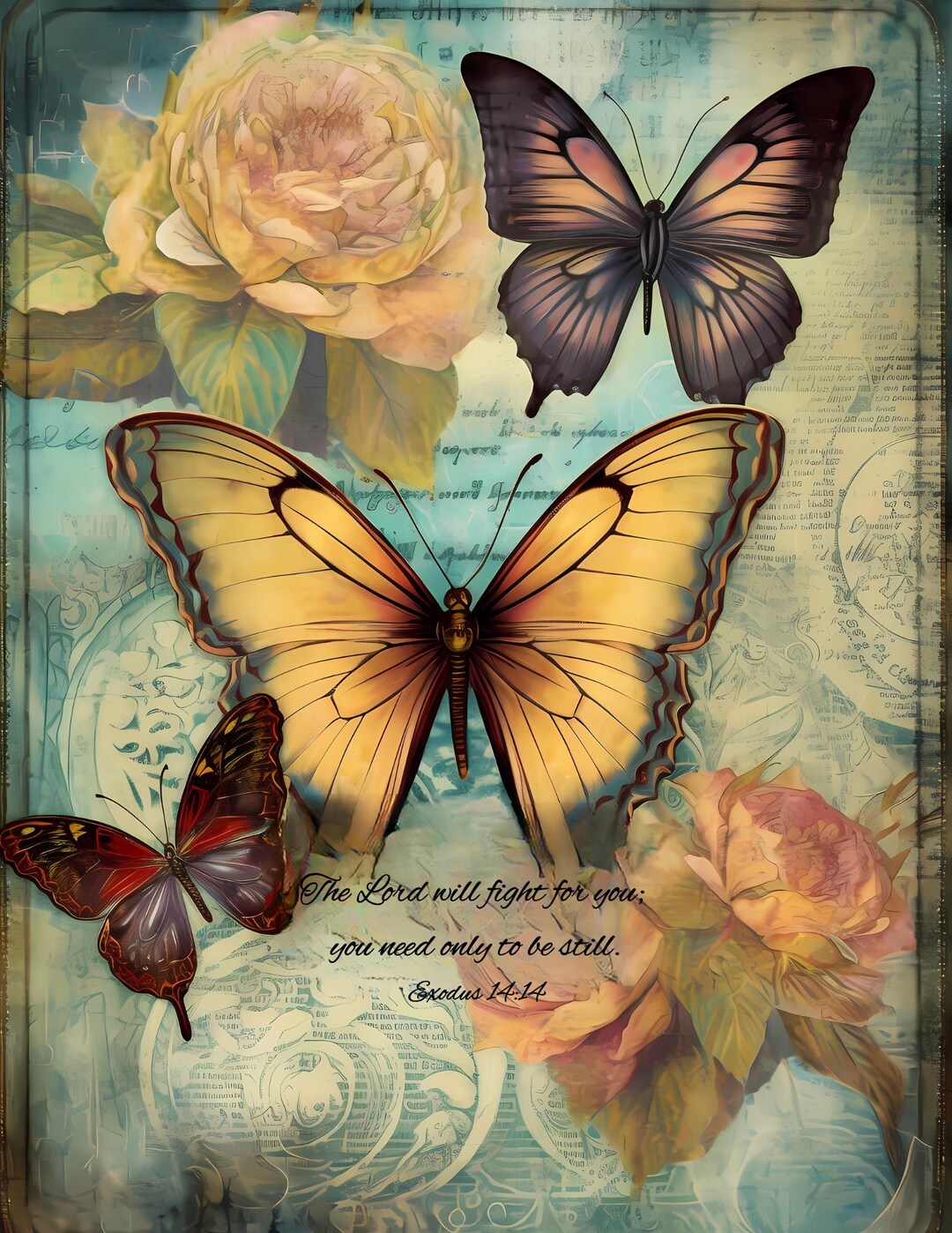 Butterfly Floral Journal Pages Printable | Bible Verse Scrapbook Pages ...