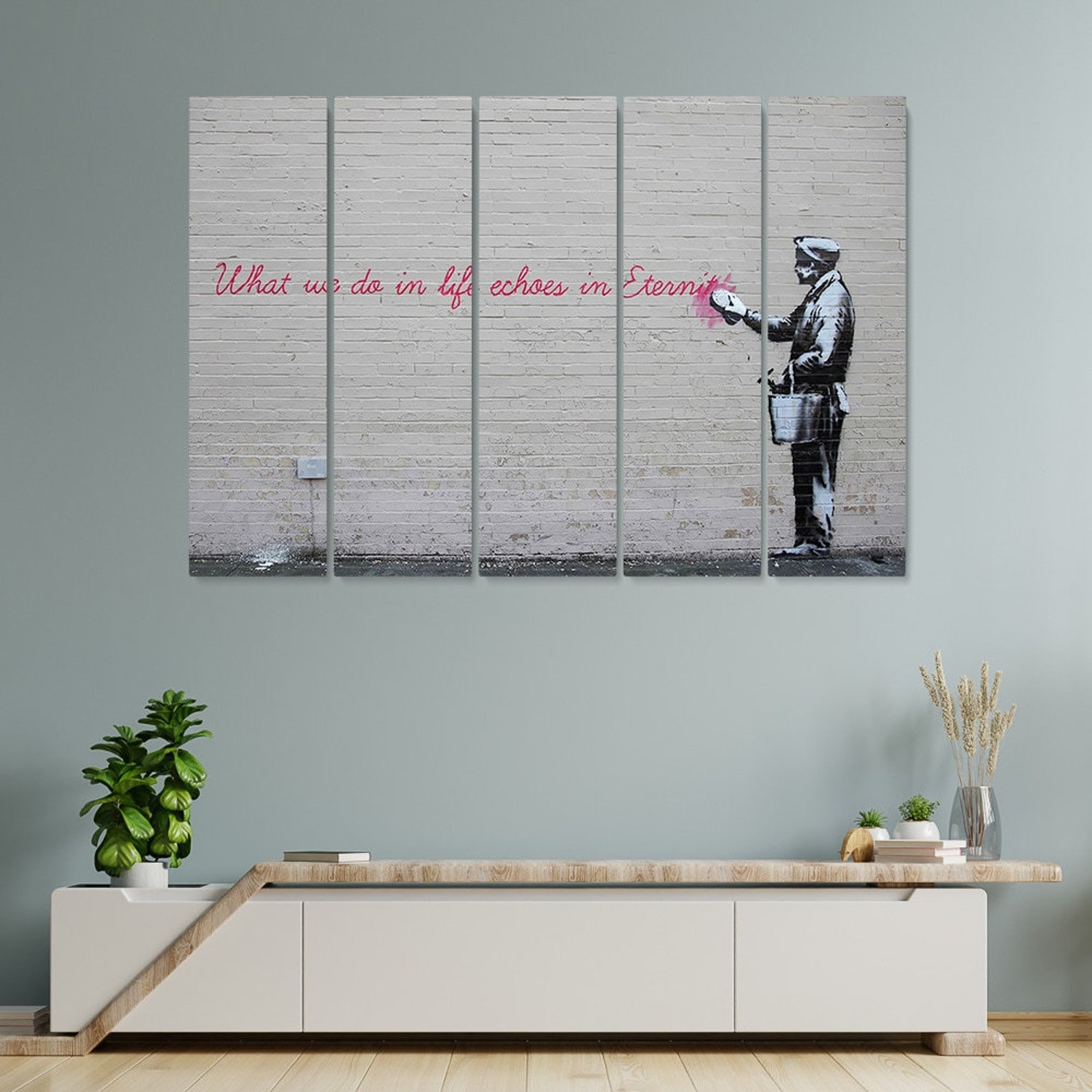 Banksy What We Do in Life Echoes in Eternity Graffiti Street - Etsy