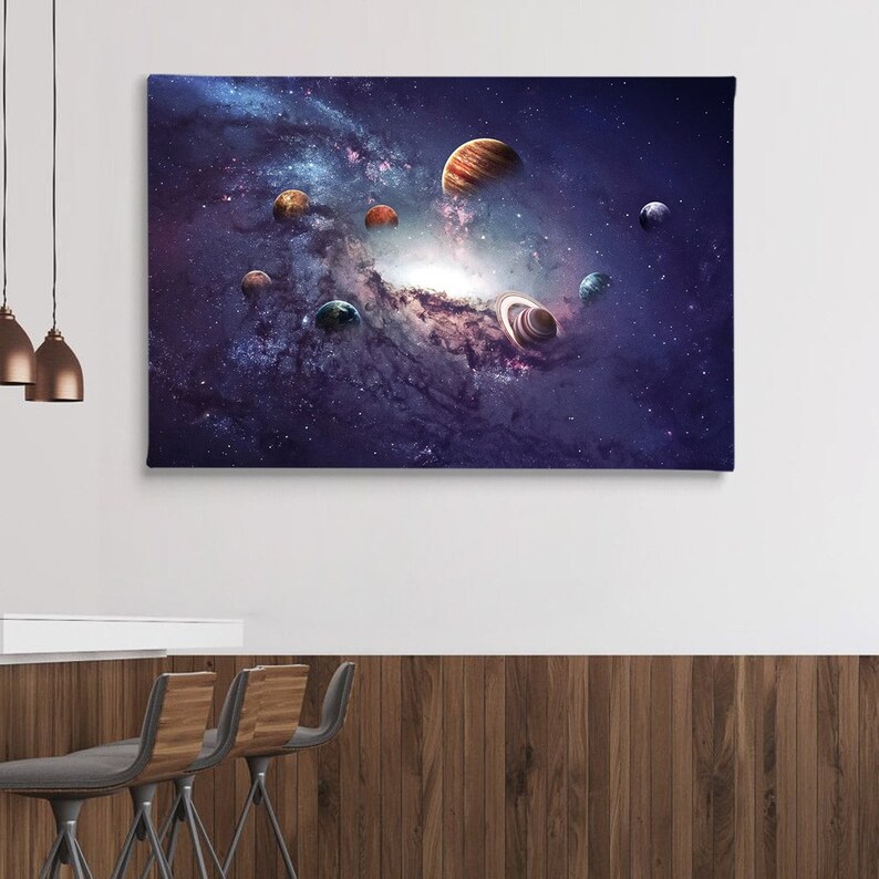Solar System Sky Space Art Canvas Print Wall Decor Art. Comes - Etsy