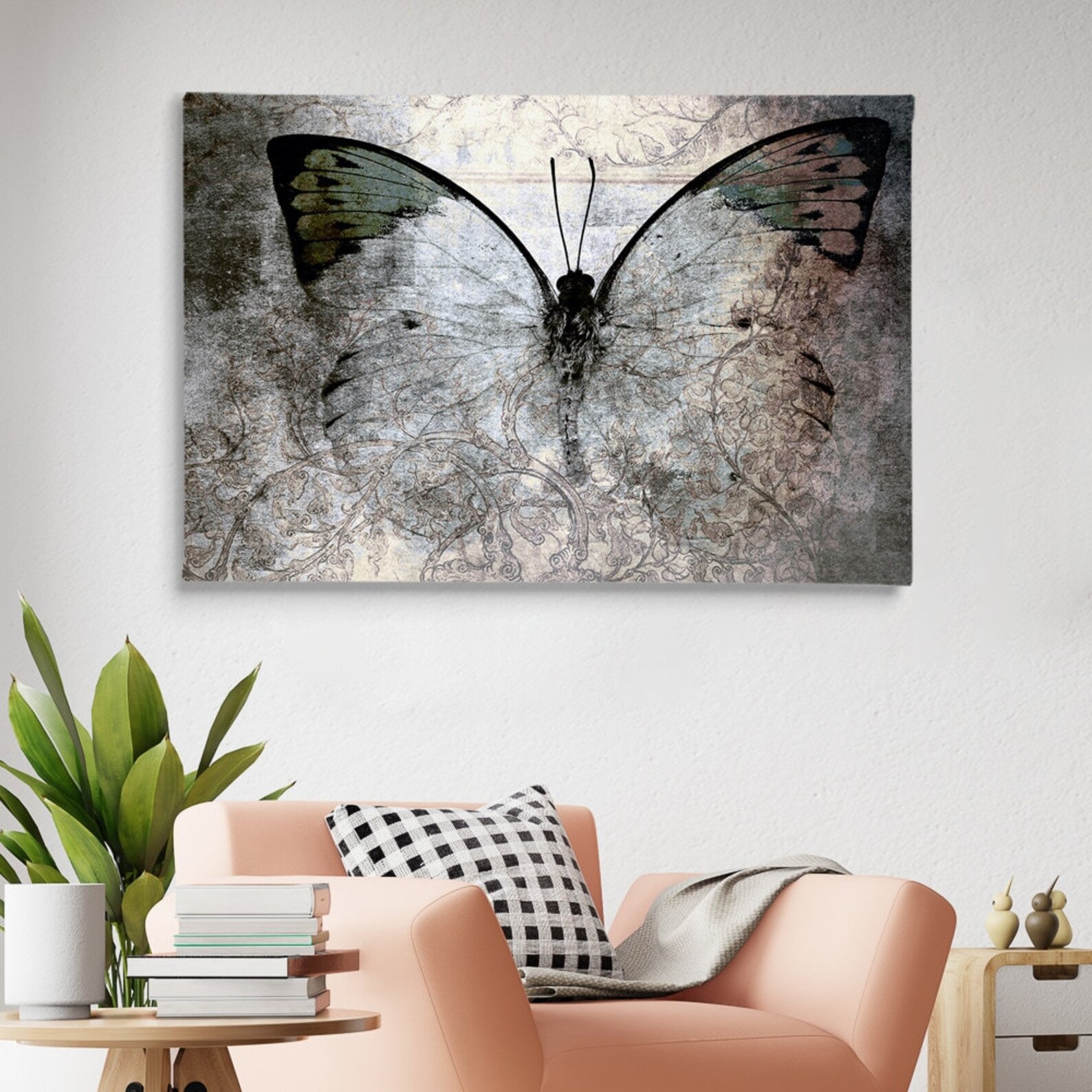 Abstract Butterfly Art Canvas Print Wall Decor Art. Comes - Etsy