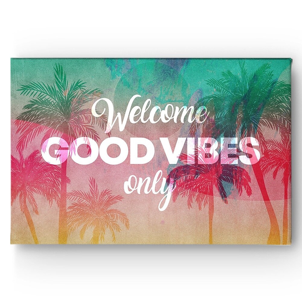 Good Vibes Only Welcome Quote Motivational Canvas Gym Office - Etsy